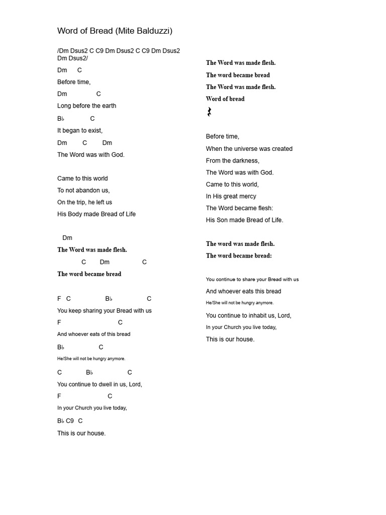 Word of Bread: Spiritual Lyrics | PDF