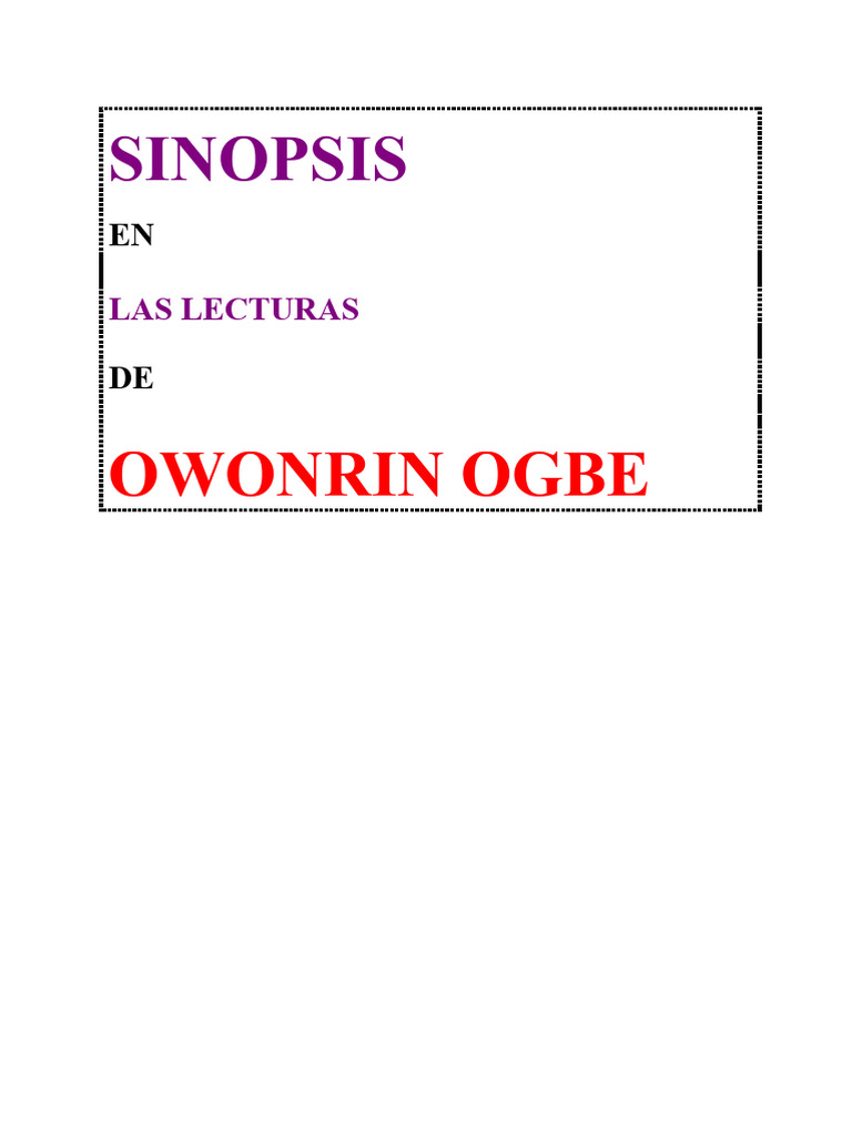 Owonrin Ogbe | PDF