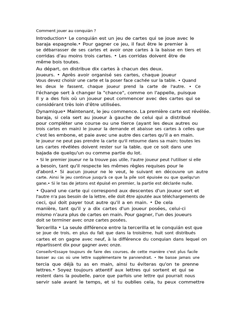 Guide du jeu de Conquian | PDF