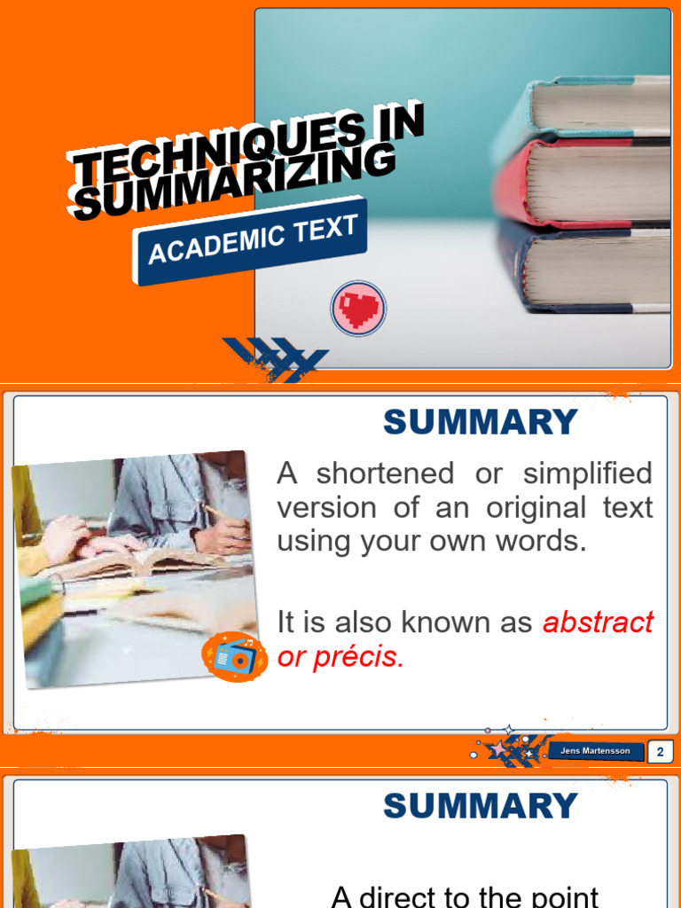 Lesson 3 Techniques in Summarizing | PDF | Cognitive Science | Linguistics