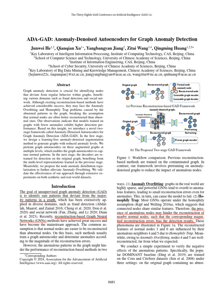 Anomaly-Denoised Autoencoders for Graph Anomaly Detection | PDF | Machine Learning | Graph Theory