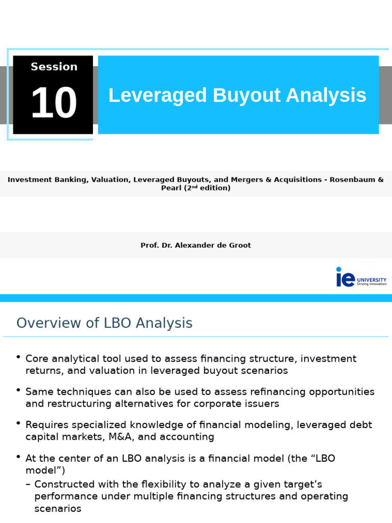 Session 10 - LBO Analysis | PDF | Leveraged Buyout | Cash Flow Statement