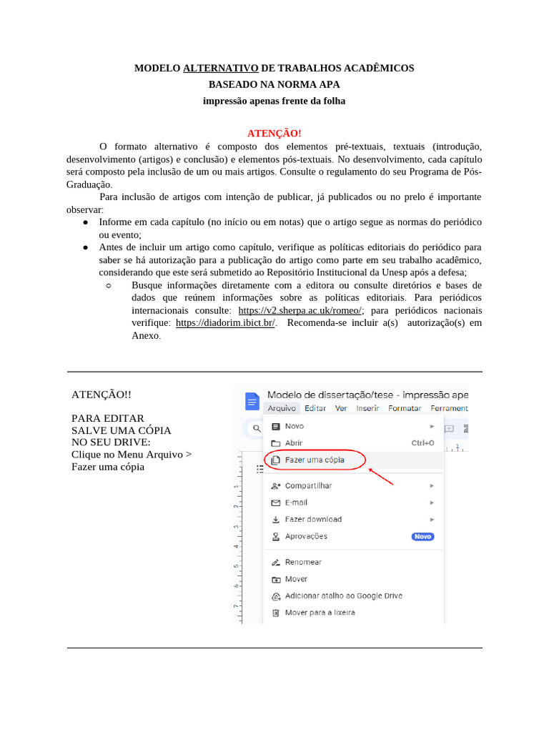 Modelo APA para Trabalhos Acadêmicos | PDF | Abstract (resumo ...