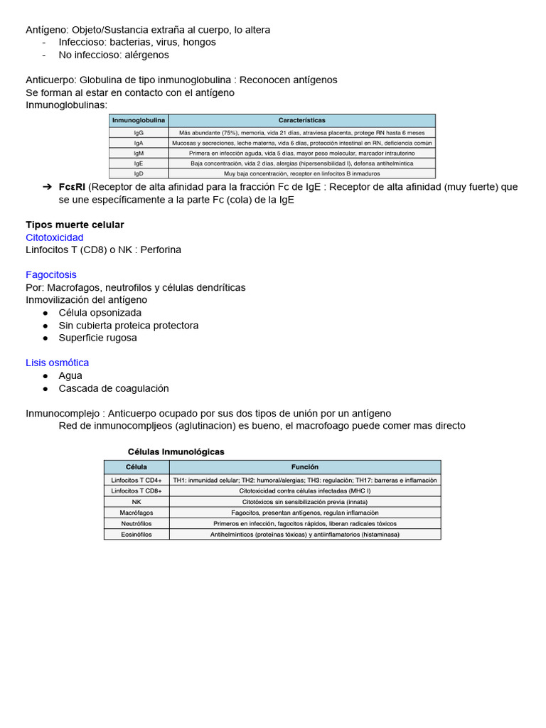 Guía Inmuno 1P | PDF | Célula T | Sistema inmune