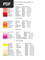 Tabela de Códigos de Cores RGB | PDF | Modelo de cores RGB | Cor
