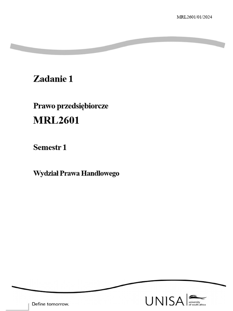 MRL2601 2024 Semestr 1 Zadanie 01 | PDF