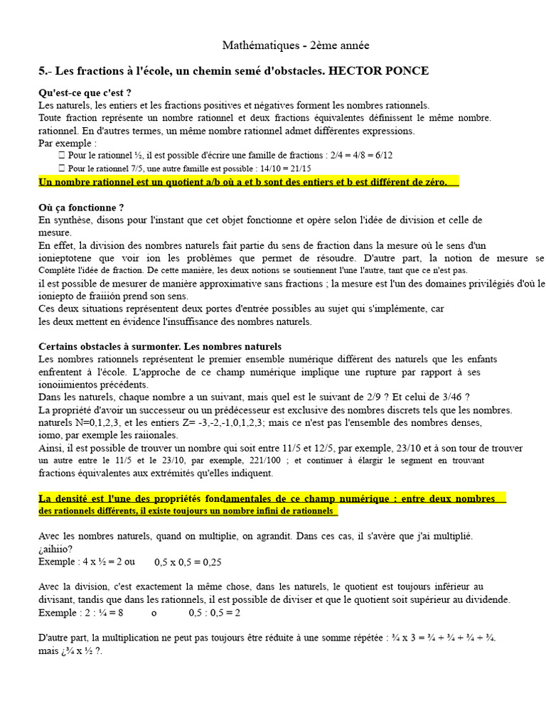 Comprendre les fractions en mathématiques | PDF | Décimal | Nombre ...