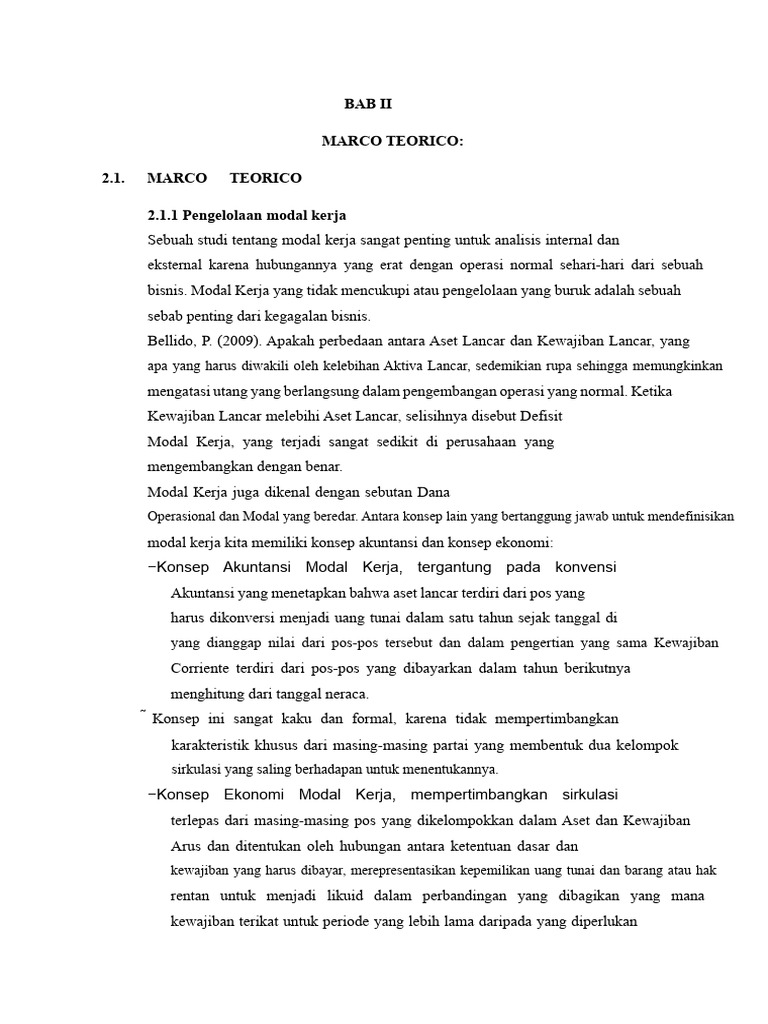 Kerangka Teoritis Modal Kerja | PDF