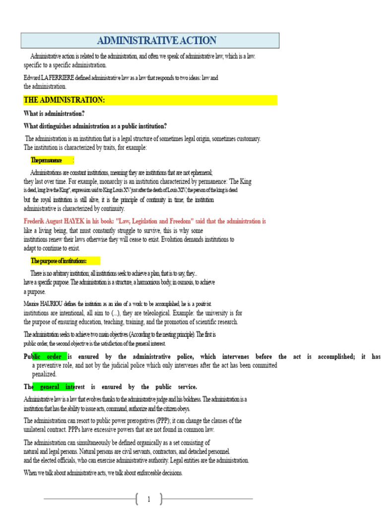 Course On Administrative Action-1-1 | PDF | Jurisprudence ...