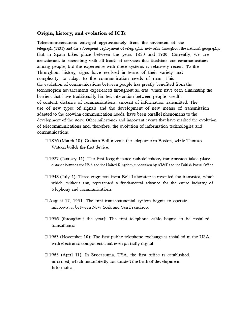 Evolution of Ict in The Last Decades | PDF | Electronics | Information