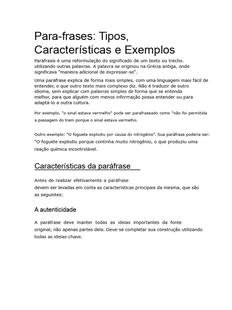 Paráfrase | PDF | Revisão