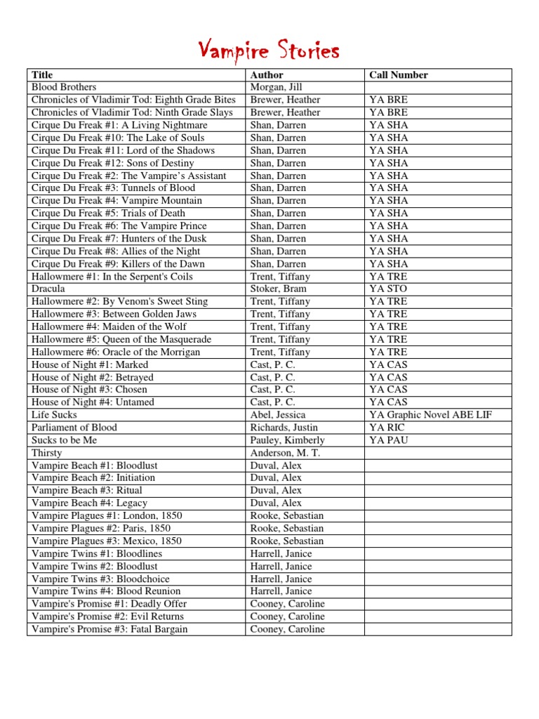 Vampire Stories | Vampire Novels | Vampires