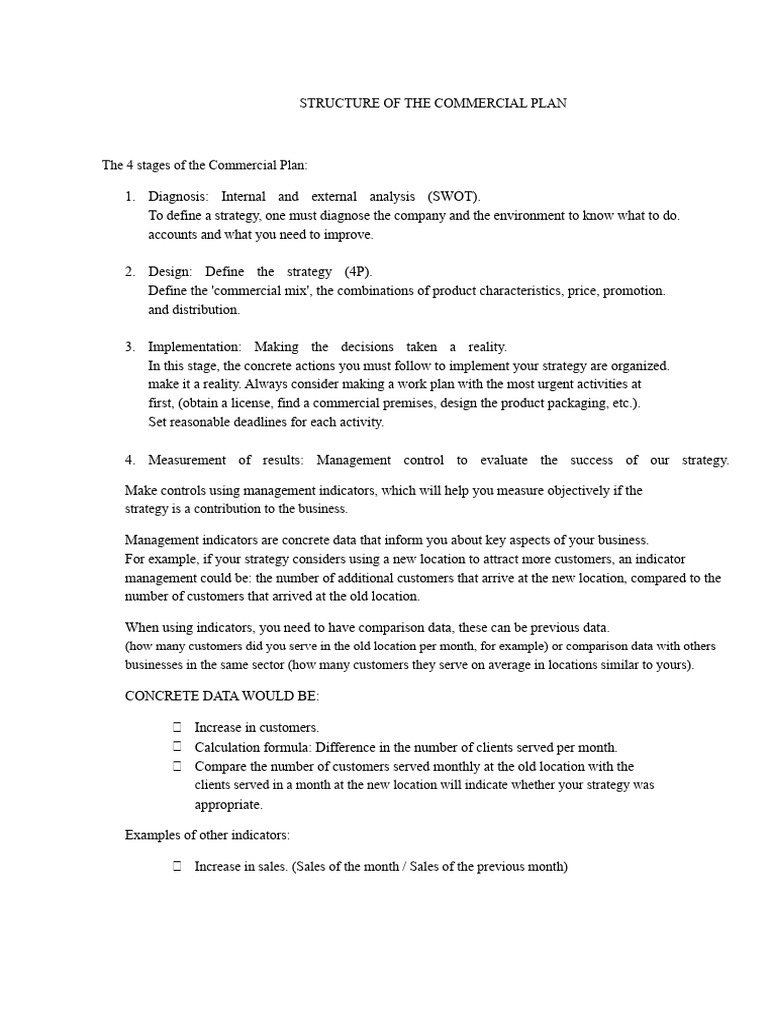 Stages of a Commercial Plan Explained | PDF