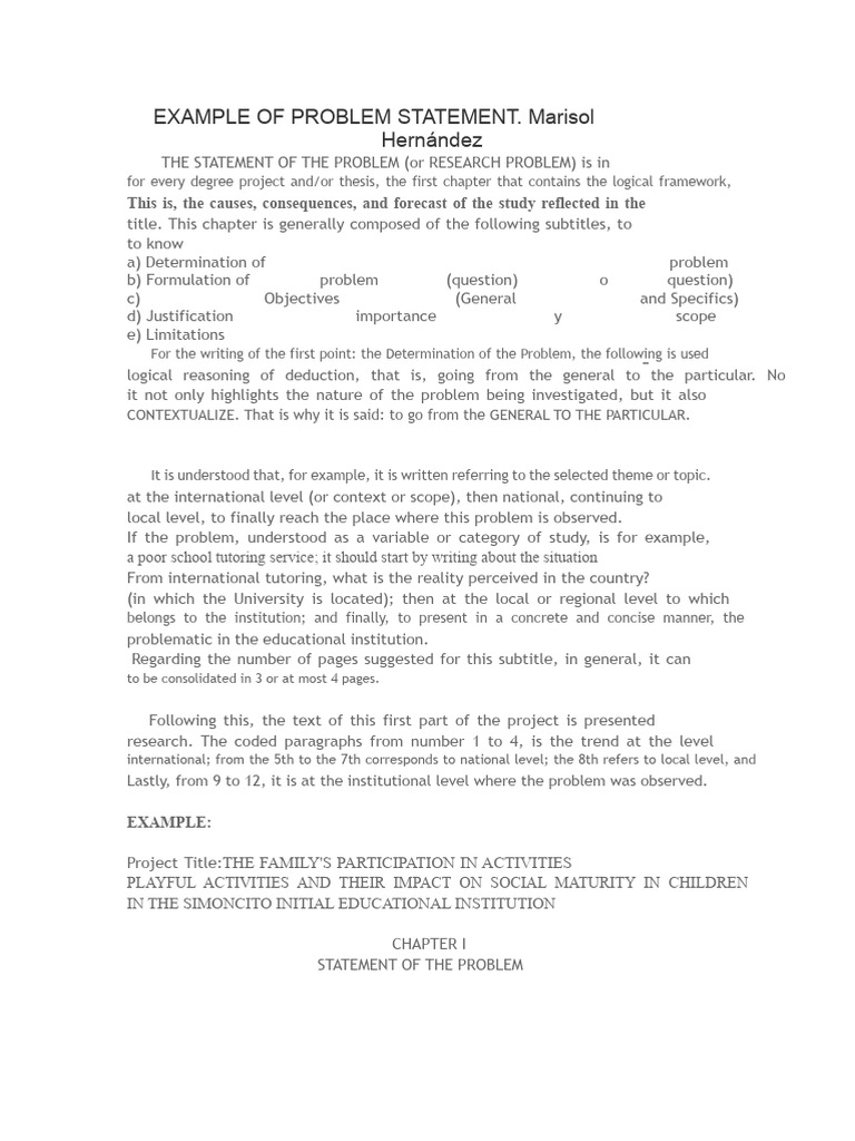 Example of Problem Statement | PDF | Learning | Pedagogy