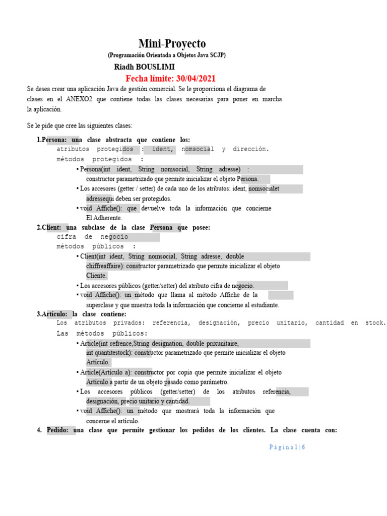 Mini-Proyecto POO SCJP | PDF | Constructor (Programación Orientada a Objetos) | Programación