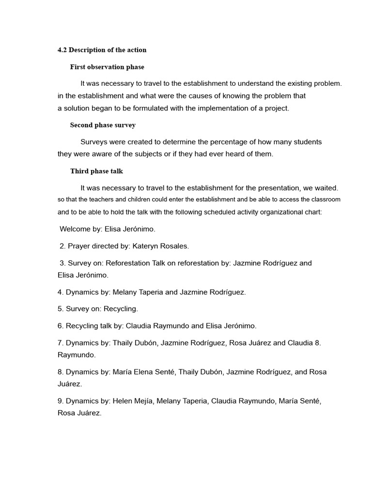 Description of The Seminar Action | PDF
