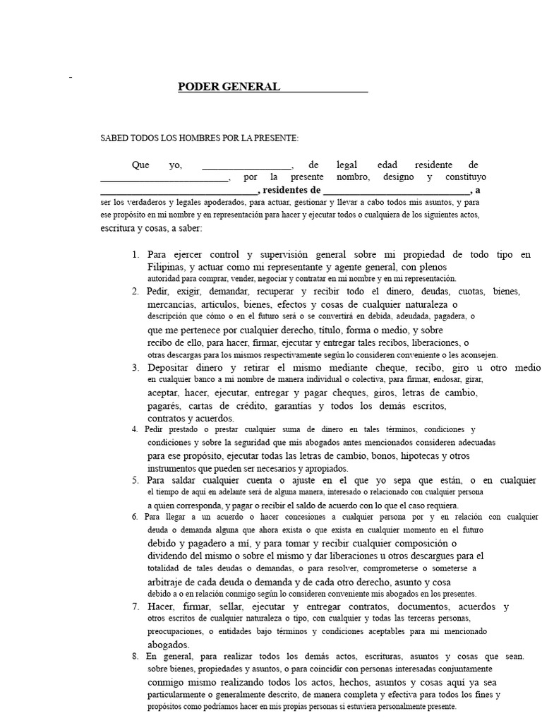 Poder General | PDF | Pagaré | Dinero