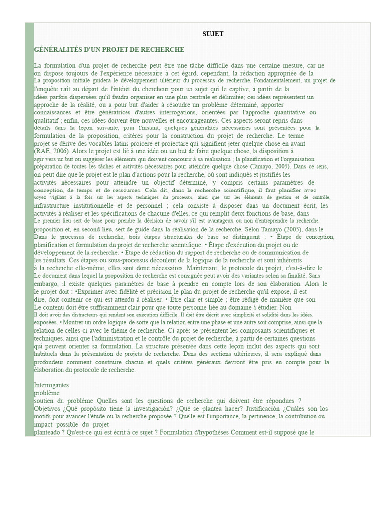 Étapes clés d'un projet de recherche | PDF | Planification