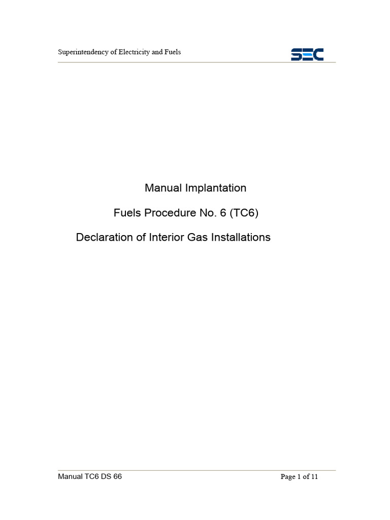 22) Manual TC6 - Declaration of Indoor Gas Installations | PDF ...