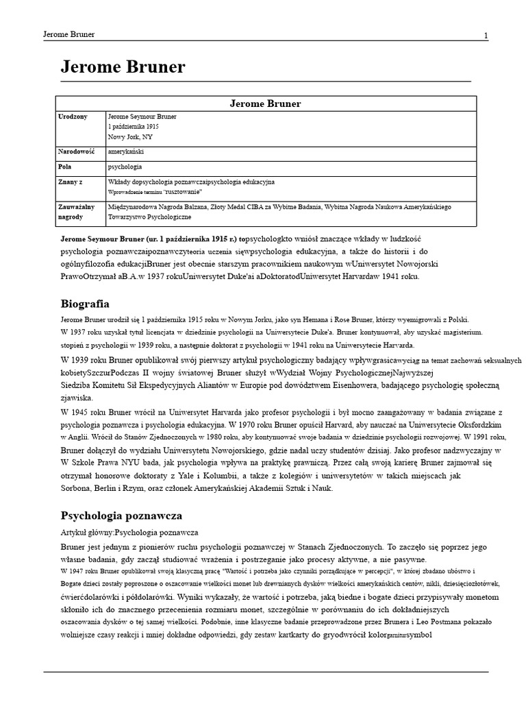 Jerome Bruner | PDF