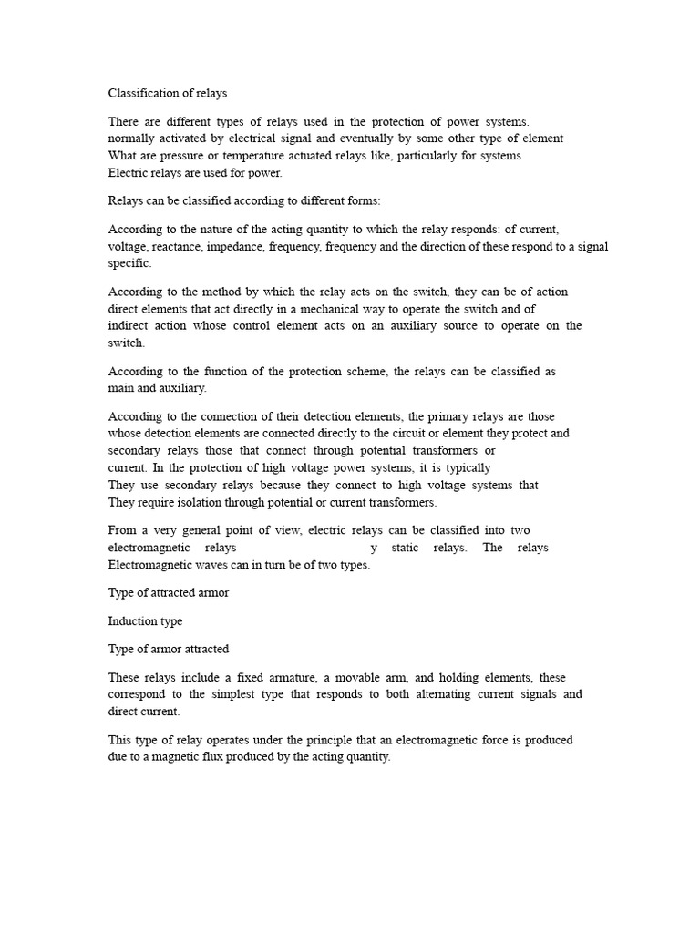 Classification of Relays | PDF