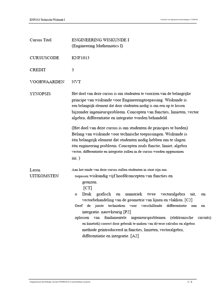 Het Doel Van Deze Cursus Is Om Studenten Te Voorzien Van de Belangrijke Een Belangrijk Element ...