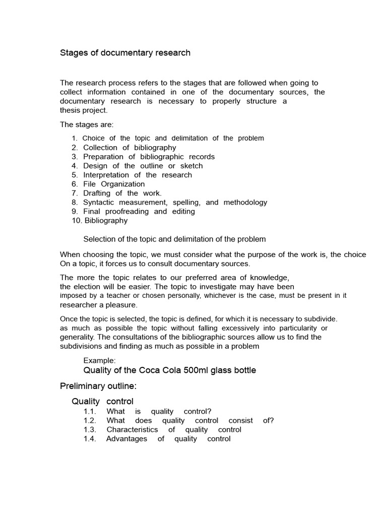 Stages of Documentary Research Process | PDF | Bibliography