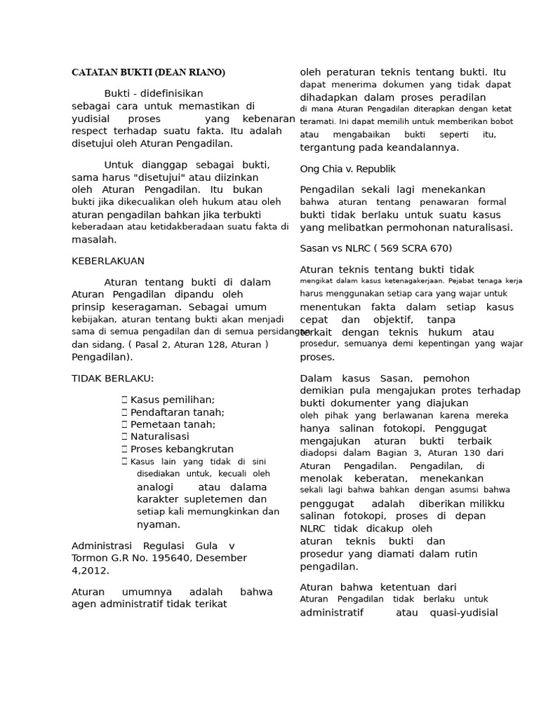 Aturan Bukti dalam Proses Hukum | PDF