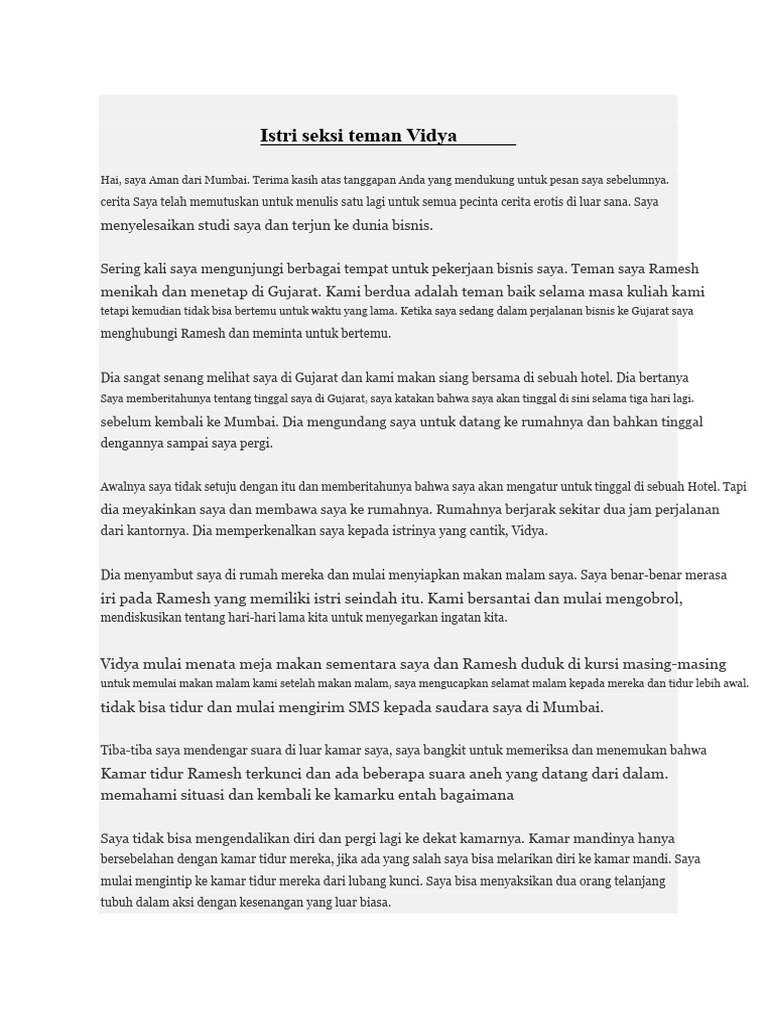 Istri Seksi Teman Vidya | PDF
