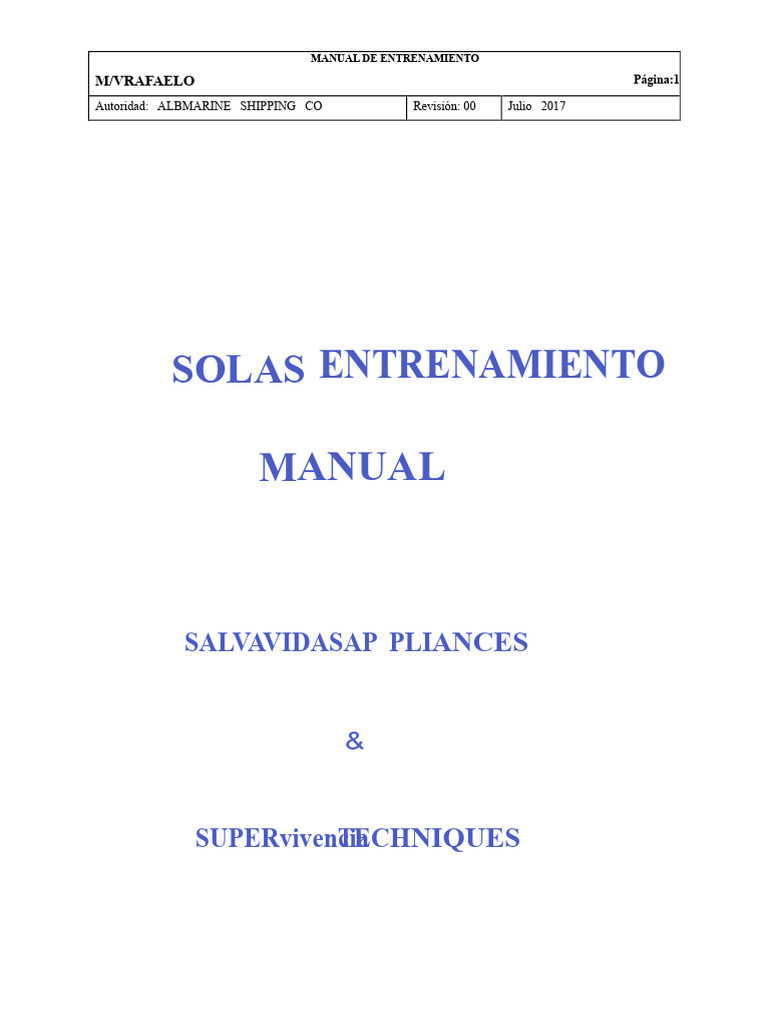 Manual de Entrenamiento Solas | PDF