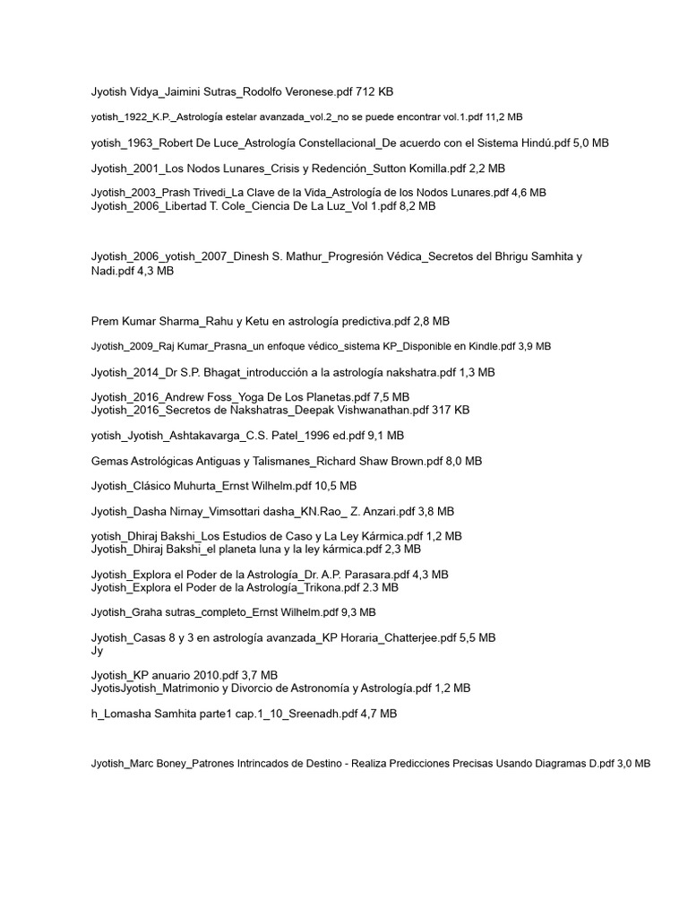 Libros de Jyotish Vidya para descargar.docx | PDF | Adivinación | Prácticas de la Nueva Era