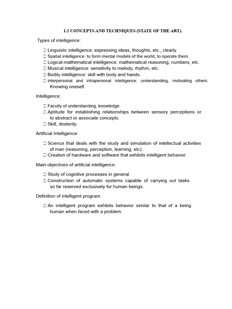 Unit 1 Fundamentals of Artificial Intelligence | PDF | Intelligence ...