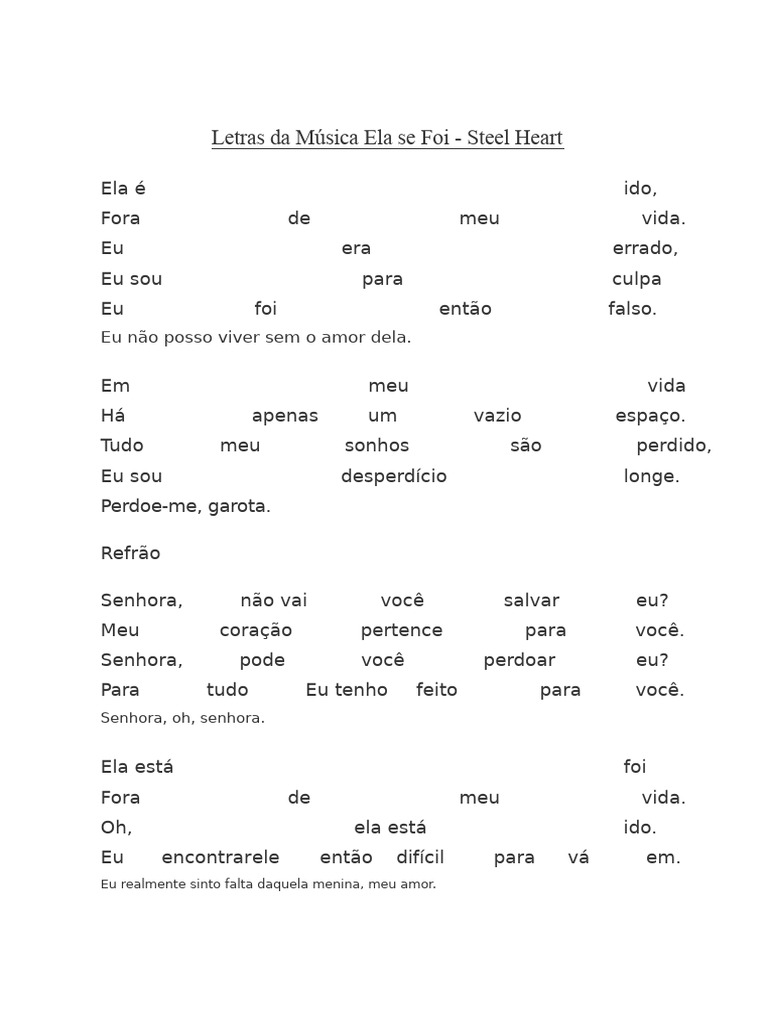 Letras Da Música She | PDF