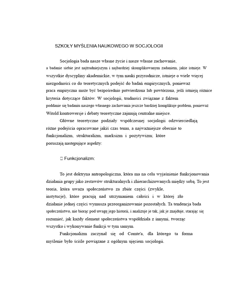 Szkoły Myślenia Naukowego | PDF