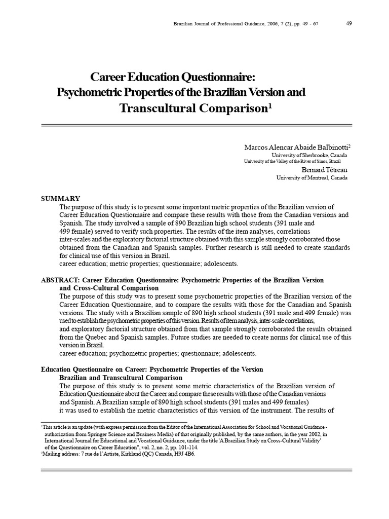 Self-Directed Search Questionnaire | PDF | Psychometrics | Cognition