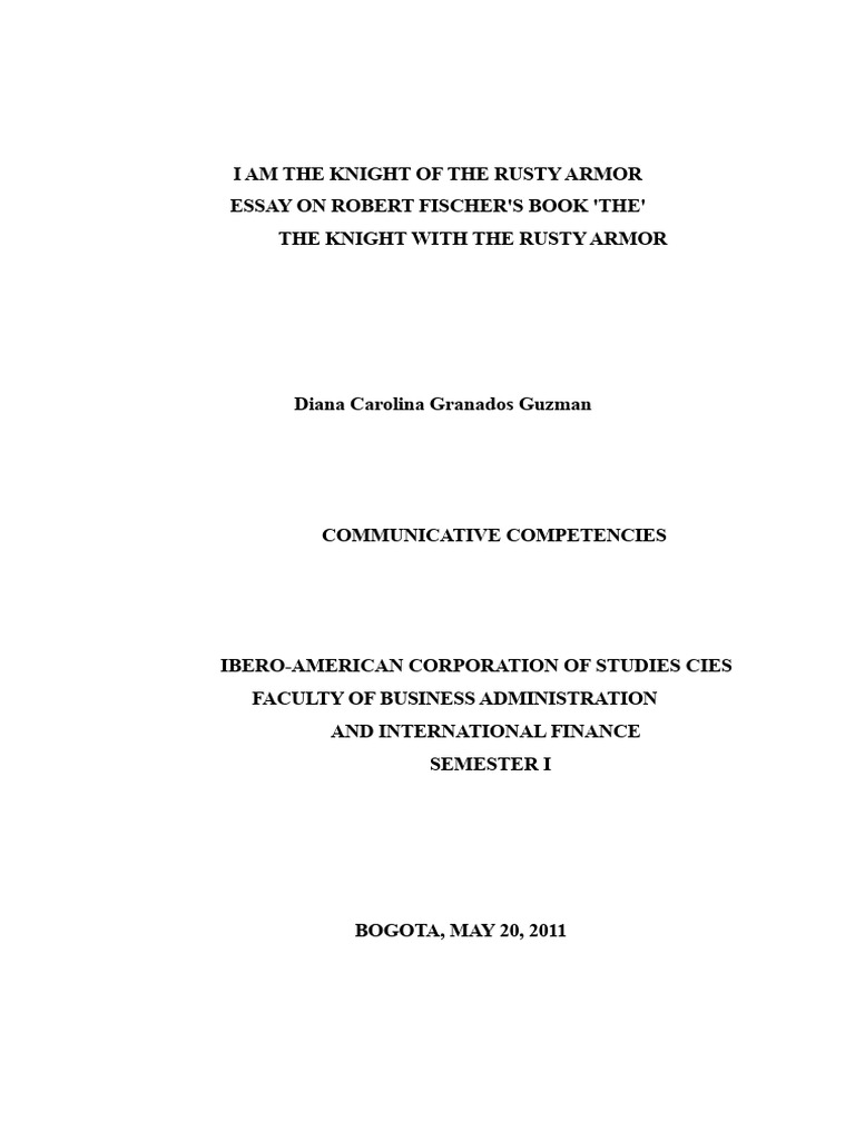 Essay on "The Knight in Rusty Armor" | PDF | Self Esteem ...