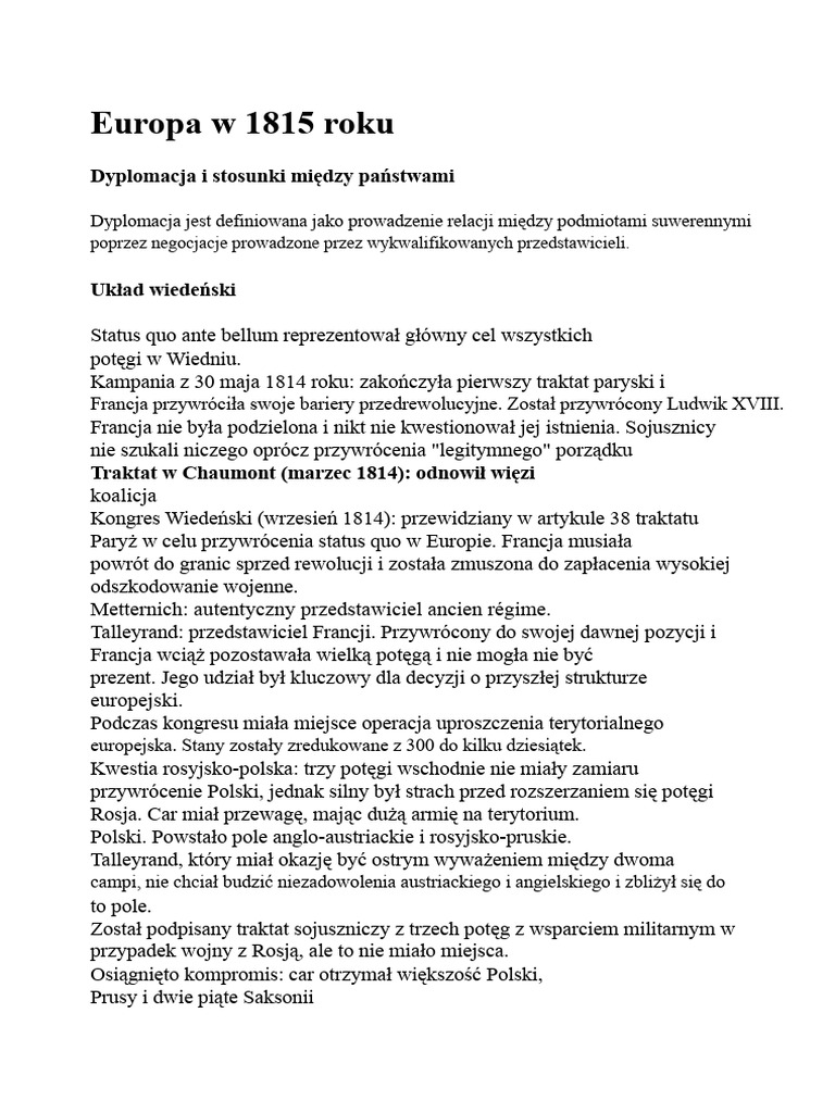 R. Albrecht-Carrié - Historia dyplomatyczna Europy 1815-1968 | PDF