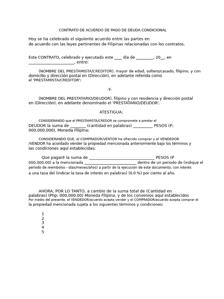 Borrador de contrato de triciclo de Kuya Junar.doc (Mark Lozano Gwapo) | PDF | Interés | Deuda