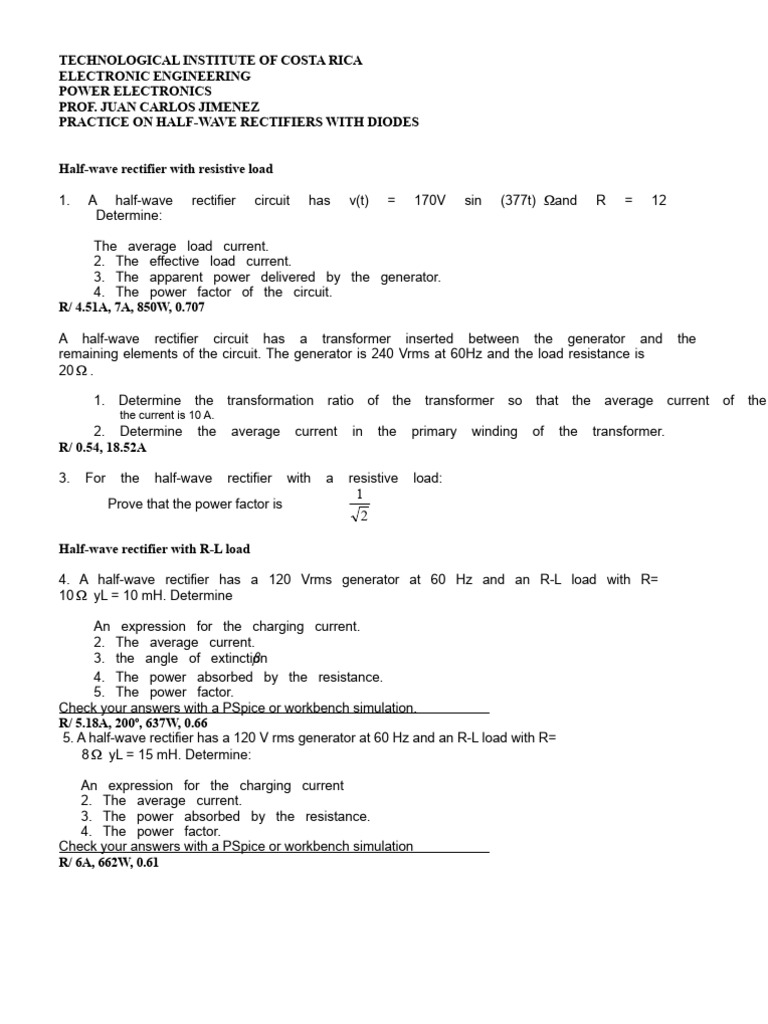 Practice No. 3 | PDF | Rectifier | Direct Current