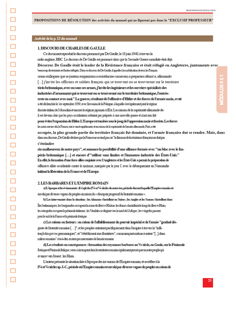Livre Du Professeur - Module 1 - Lignes de L'histoire 10e | PDF ...