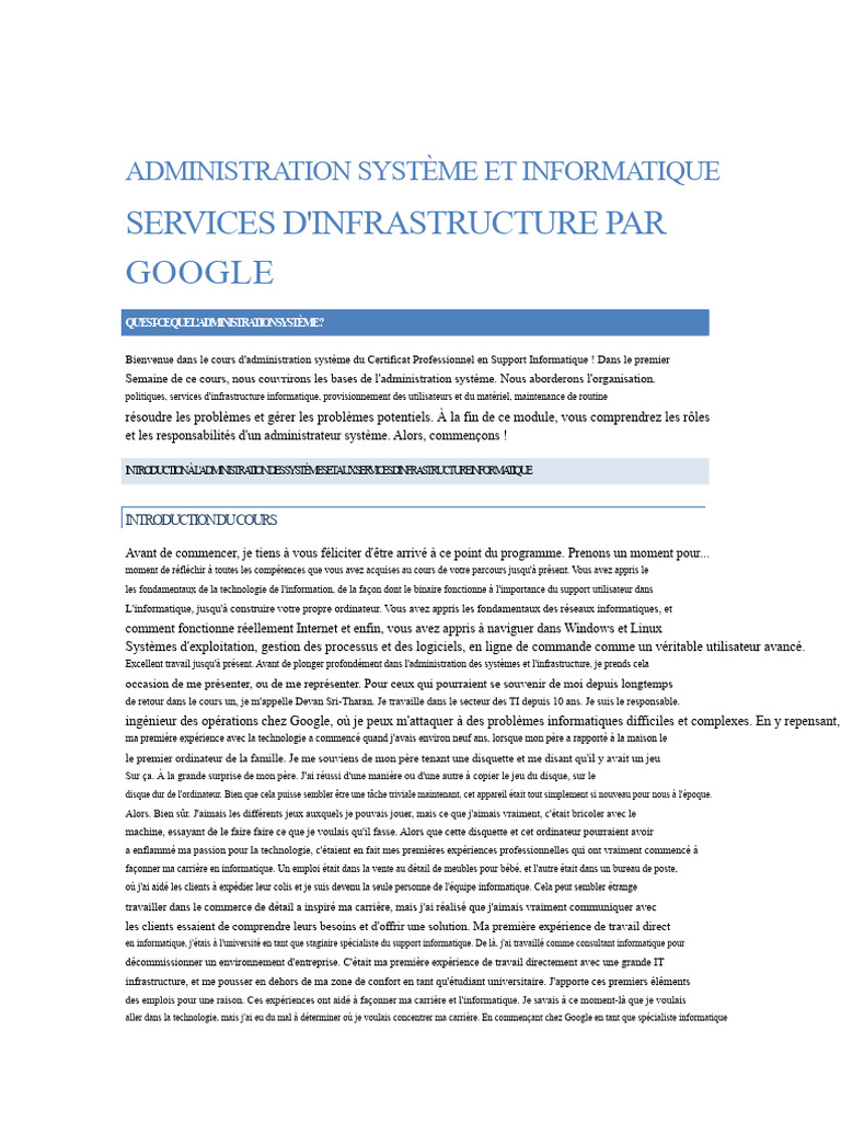 Introduction à l'administration système IT | PDF | Serveur ...