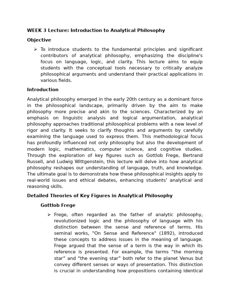 Intro to Analytical Philosophy | PDF | Analytic Philosophy | Logic