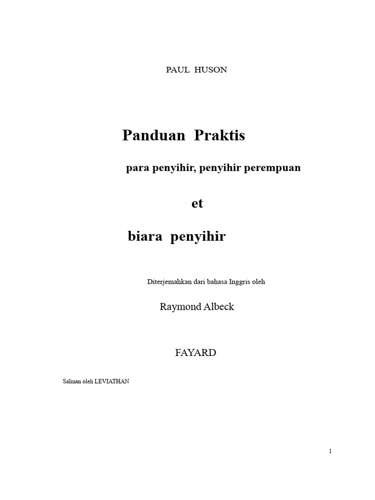 PEDOMAN PRAKTIS Sihir Paul Huson | PDF