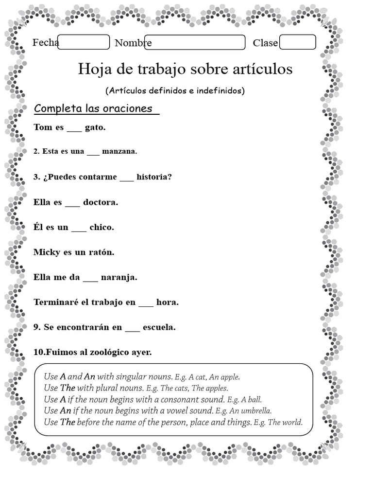 Artículos Ficha 3 | PDF