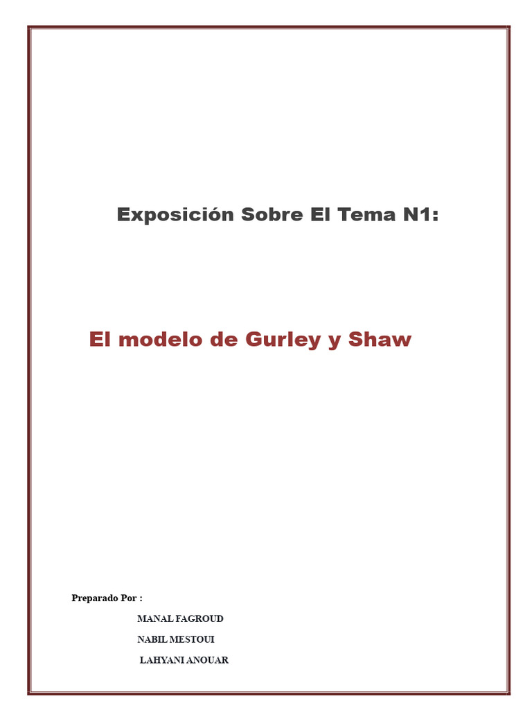 Modelo de Gurley y Shaw en Finanzas | PDF | Bancos | Deuda