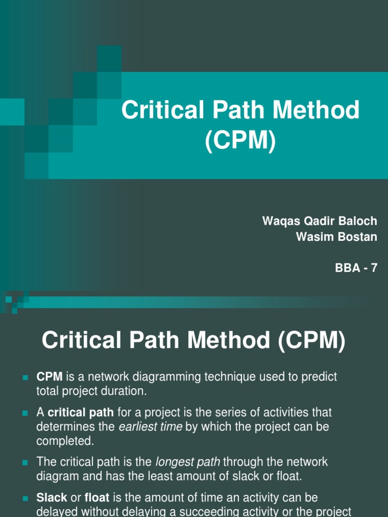 Critical Path Method | PDF | Production And Manufacturing | Project ...