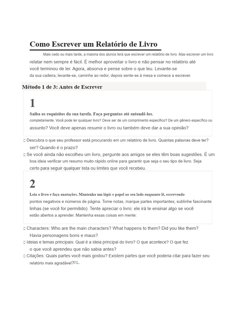 Guia de Relatório de Livro | PDF | Livros | Pensamento