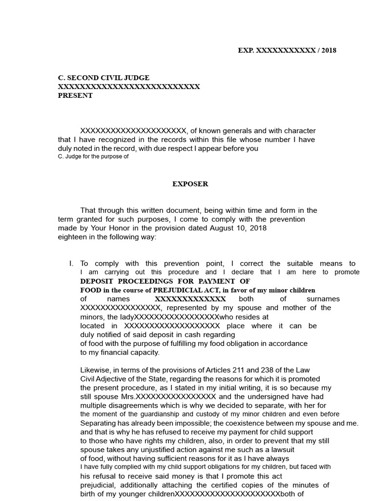 Child Support Deposit Proceedings Document | PDF | Child Support | Justice