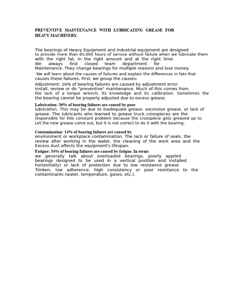 Preventive Maintenance With Lubricating Grease For Heavy Machinery ...