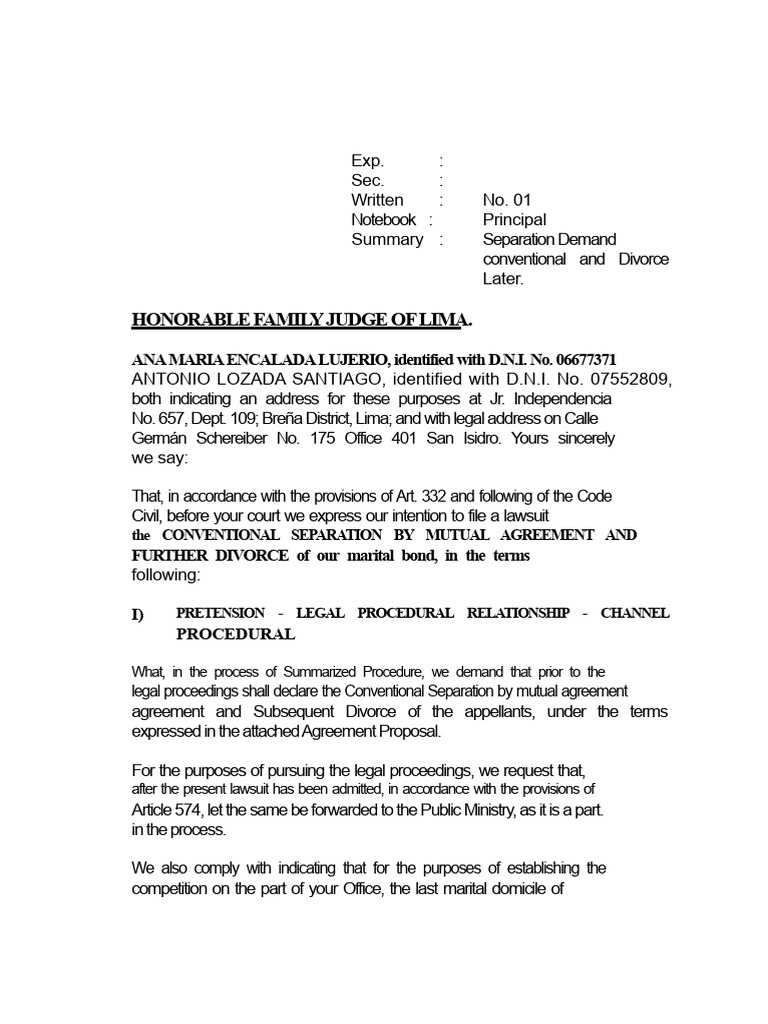 Model of Separation Demand Without Children or Assets | PDF | Marriage ...